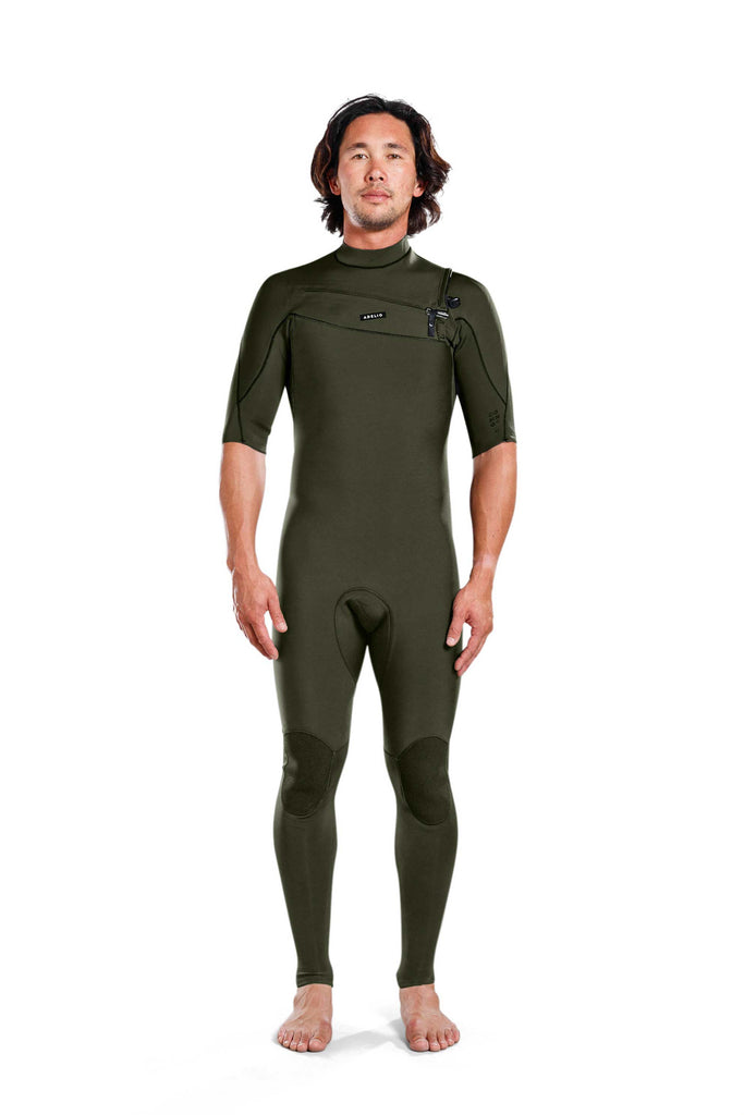 Adelio 2/2 Short Arm Steamer - Olive Green – Adelio Wetsuits Australia